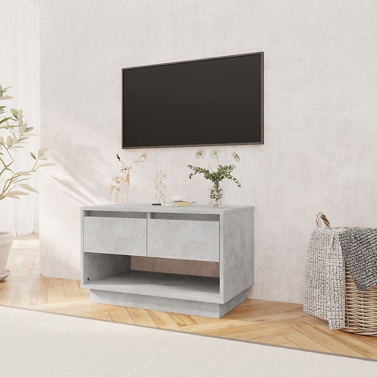 TV Cabinet Home Living Room Furniture Stereo HiFi Drawer Cabinet TV Stand Unit Entertainment Centre Grey Sonoma Engineered Wood (Concrete Grey)