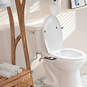 RADAAB Ultra-Slim Bidet Attachment for Frontal and Posterior Washes - Non-Electric Dual Nozzle, Adjustable Water Pressure Sprayer for Fresh and Sanitary Cold Water - Fits Any Toilet Seat