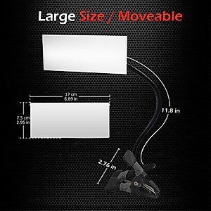 Ampper Clip On Security Mirror, Convex Cubicle Mirror for Personal Safety and Security Desk Rear View Monitors or Anywhere (6.69" x 2.95", Rectangle)