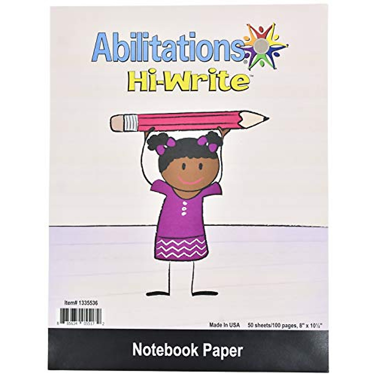 Abilitations Hi-Write Wide Ruled Notebook Paper, 100 Pages/50 Sheets - 12332