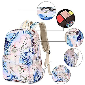 Bluboon School Backpack Teens Girls Boys Kids School Bags Bookbag with Lunch bag pencil pouch (Orange - 9562)