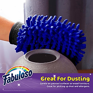 Fabuloso Microfiber Cleaning Mitt, Blue, One Size Fits All | Lint-Free, Scratch-Free Cleaning Glove for Surfaces and Furniture | Microfiber Dustless Hand Cloth for Bold and Bright Cleaning Experience