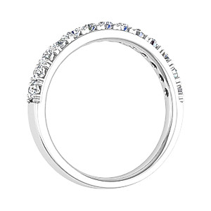 1/2 Carat Round Diamond Wedding Band Ring in 14K White Gold (Ring Size 9.25)