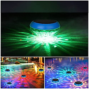 Floating Pool Lights Solar Powed,LED Pool Lights with RGB Color Changing Waterproof Solar Pood Lights for Swimming Pool at Night,Outdoor LED Pool Lights That Float for Pool,Pond,Hot tub,Garden-1 PACK