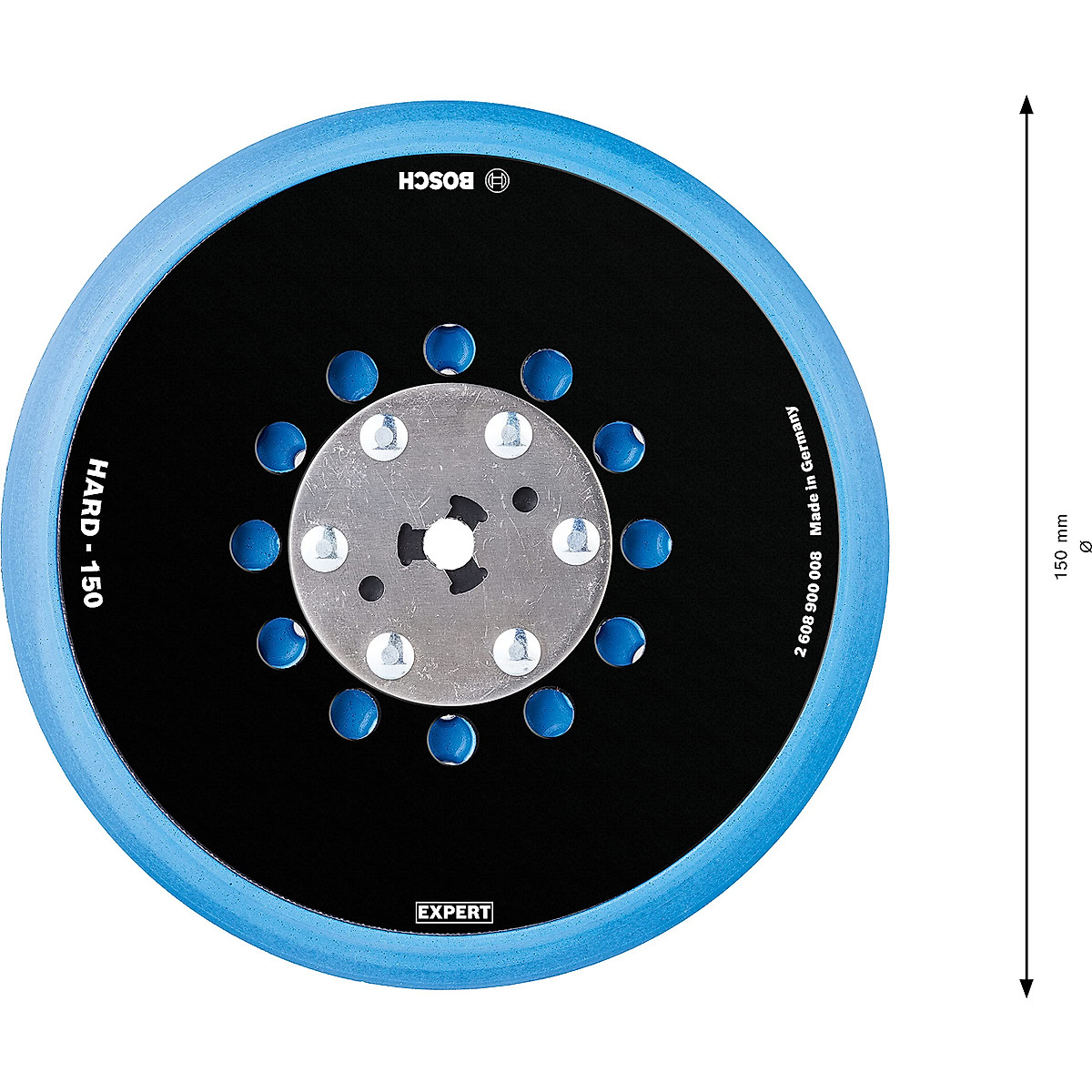 Bosch Professional 1x Expert Multihole Backing Pad Universal (Version Hard, Ø 150 mm, Accessories Random Orbital Sander)