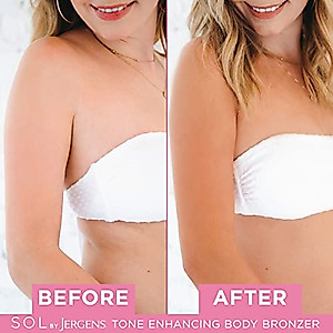 SOL by Jergens Self Tanner Body Bronzer, For All Unique Skin Tones, Sunless Tanning, Wash-off Luminous Body Bronzer, Natural-Looking Self-bronzer and Tan Intensifier for Instant Bronze, 3.4 Ounce