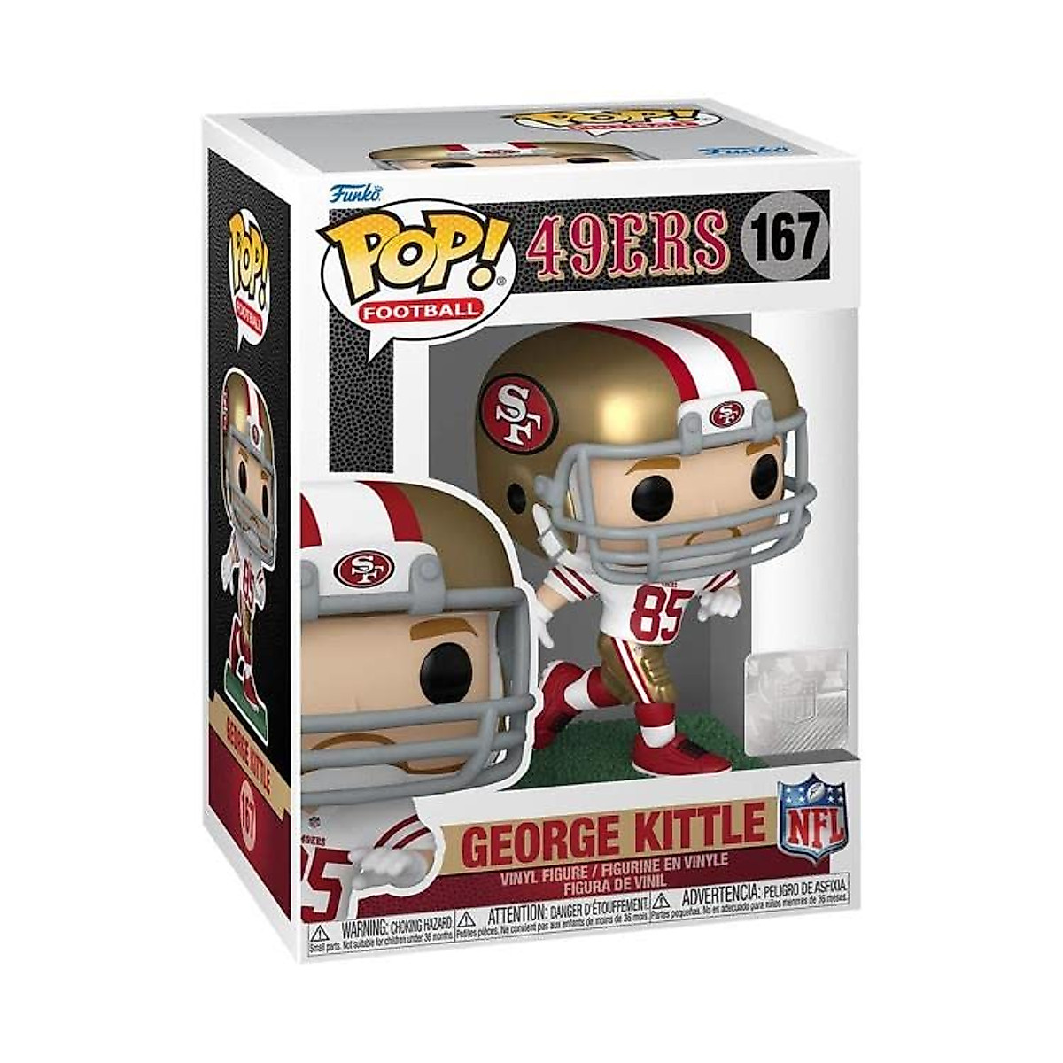 POP Football: 49ers - George Kittle Funko Vinyl Figure (Bundled with Compatible Box Protector Case), Multicolor, 3.75 inches