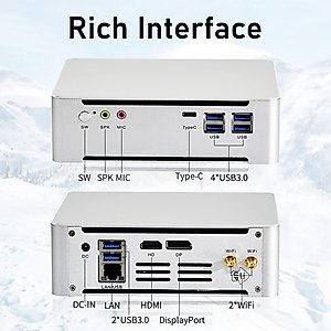 msecore Mini PC with Core i7-7700HQ, 32GB DDR4 RAM, 1T NVME SSD Desktop Computer, 4K@60Hz, HDMI, DP, Dual Monitor Capable, Wi-Fi, Bluetooth, Windows 11 Pro
