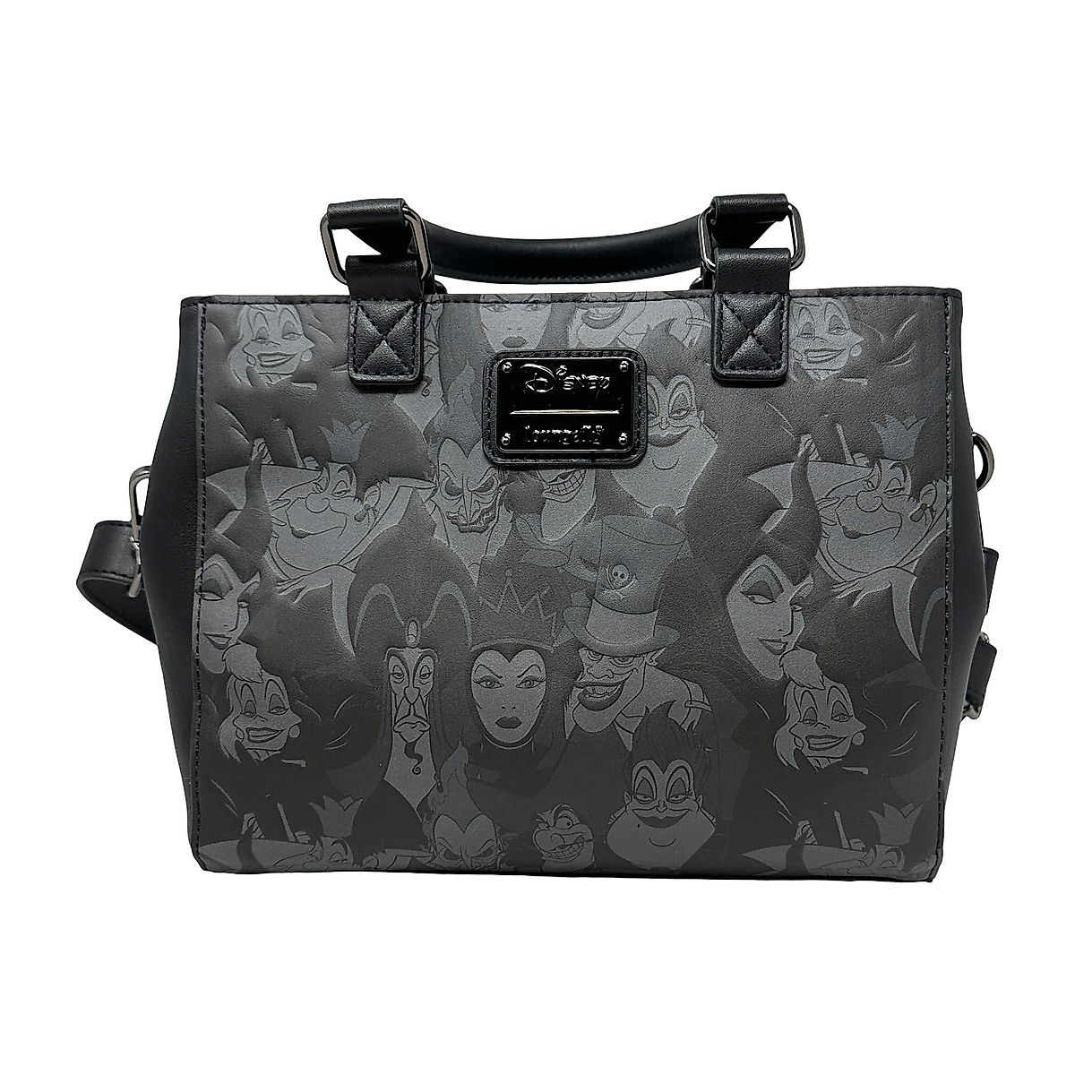 Loungefly Disney Villains Debossed Allover Print Crossbody Satchel Handbag Purse