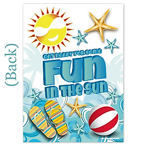 The Old Blue Door Summer Beach Party Invitations - Swimming Pool Party Invites (20 Count with Envelopes) - Kids Summer Birthday Party Luau