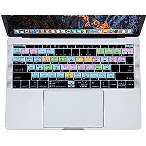 XSKN Shortcut MAC OS X Keyboard Skin Cover for Apple New MacBook Pro 13 (Model A1708, No Touch Bar) & Apple MacBook 12 (Model A1534) (US Layout)