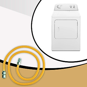 Appliance Pros Flexible Stainless Steel Gas Line for Dryer, Gas Hose Connector Kit, Comes with 1/2" OD 1/2" MIP x 1/2" FIP, Stainless Steel (GASLINE72)