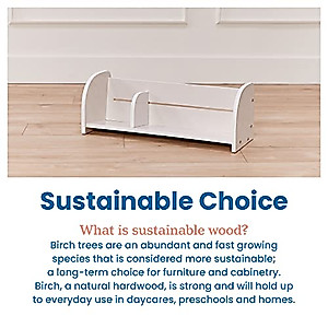 ECR4Kids Tabletop Book Display, Adjustable, Library Storage, White Wash