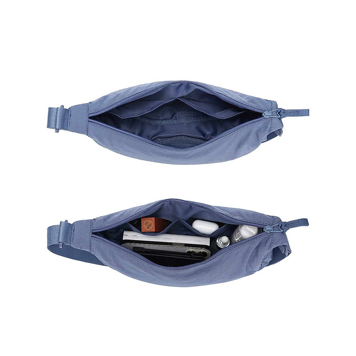 YIKOEE Crescent Bag for Women Men Small Sling Crossbody Bag with Half Moon Shape (Blue)