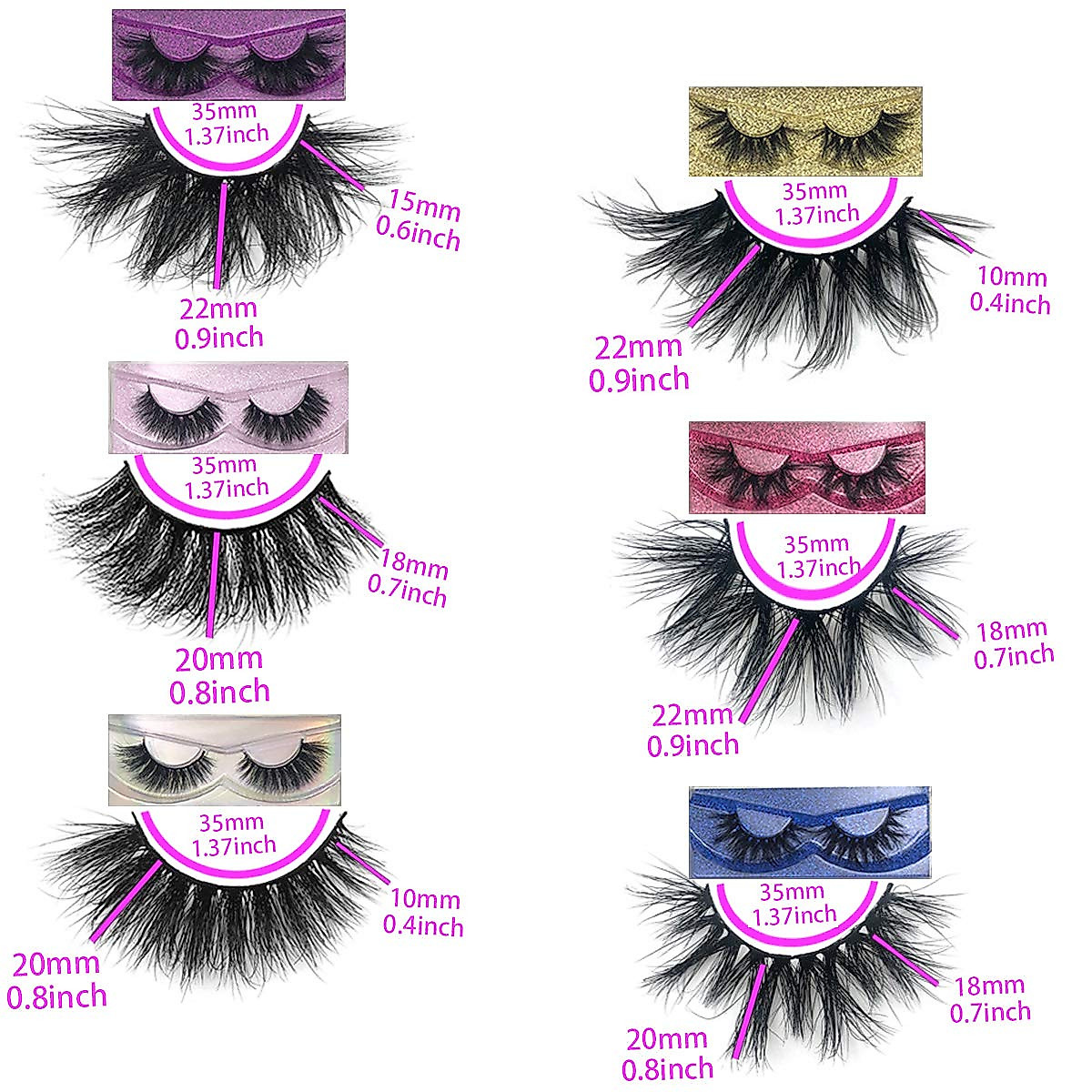 Mink Lashes bulk MIKIWI 6 Styles 30 Pack, 3D Mink Lashes wholesale,15-20mm Fluffy Long wispy lashes Real Mink Eyelashes