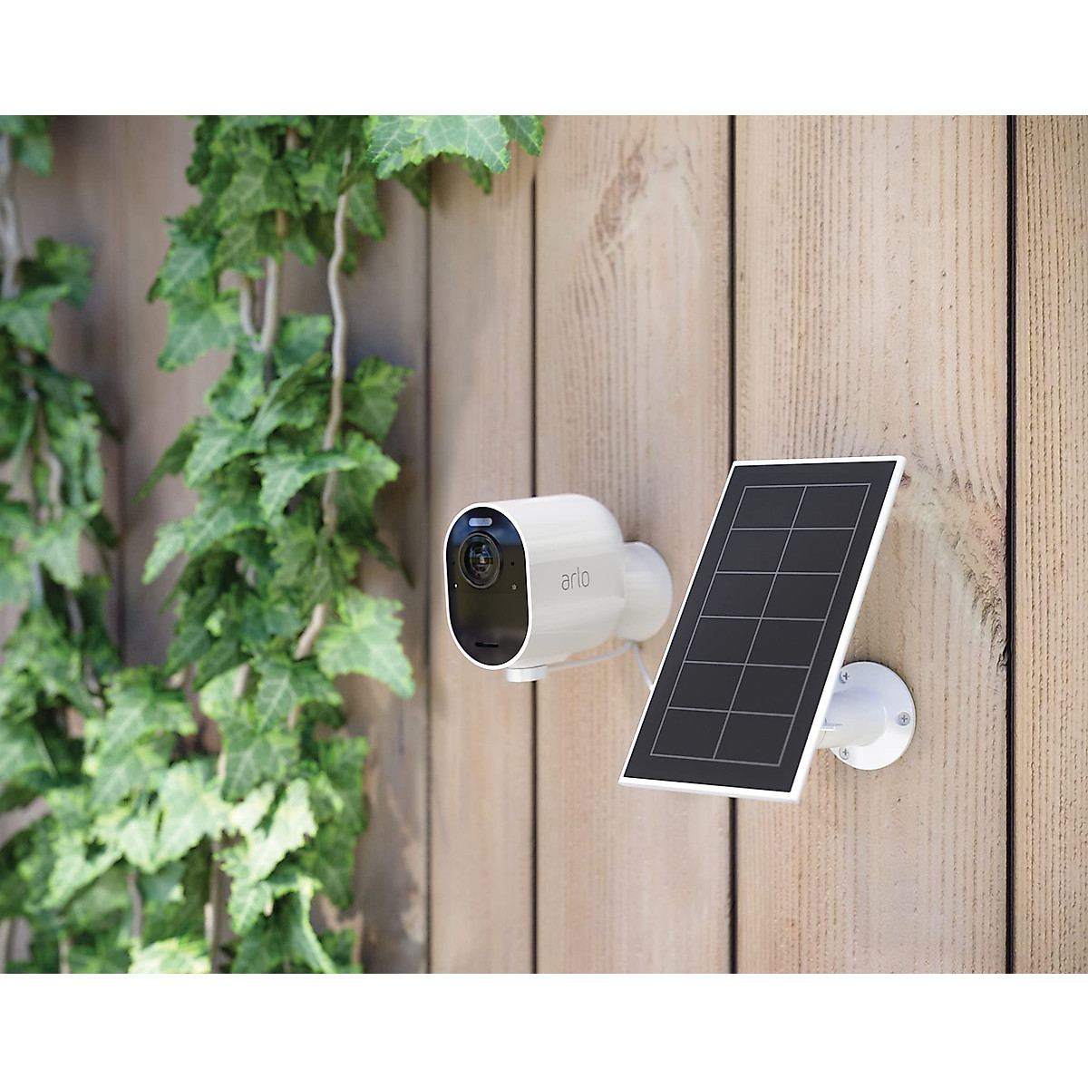 Arlo Solar Panel Charger (2018 Released) - Arlo Certified Accessory - Works with Arlo Ultra, Ultra 2, Pro 3, Pro 4 and Pro 3 Floodlight Cameras, Weather Resistant, 8 ft Power Cable, White - VMA5600