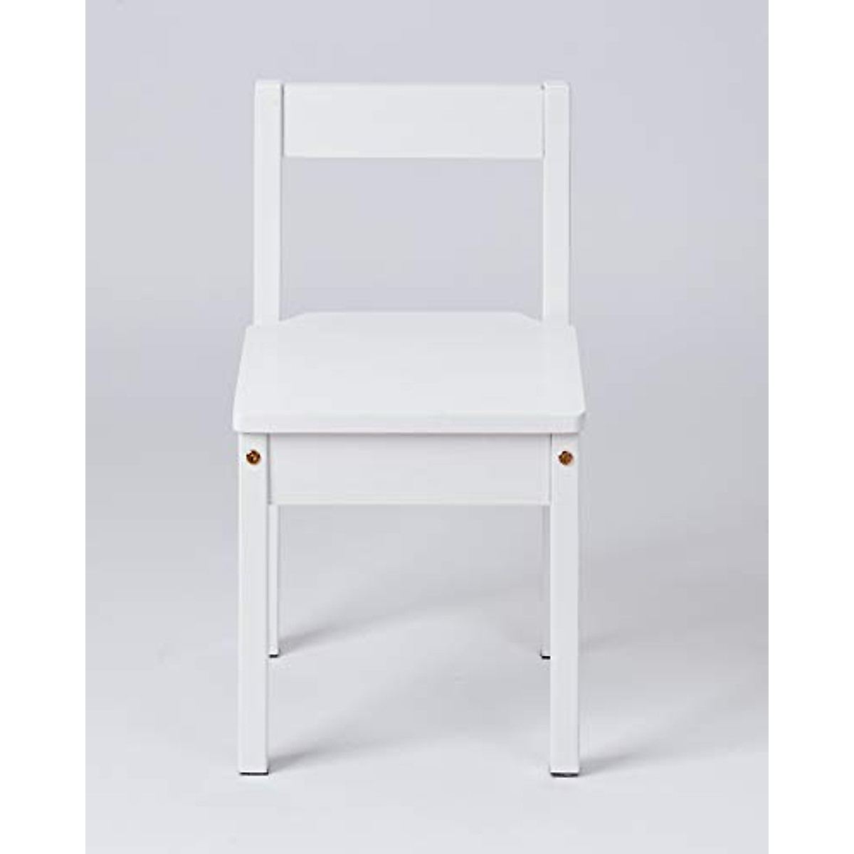 Amazon Basics Solid Wood Kids Activity Chair Set, 23.8-Inch Height - 2-Pack, White