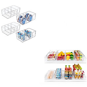 4 pack pantry organization and storage and 8 pack refrigerator organizer