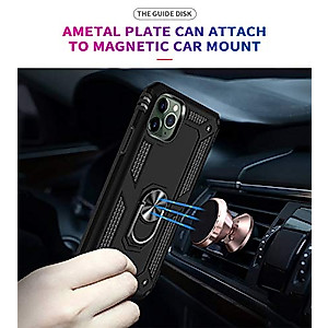 ADDIT Phone Case for iPhone 11 Pro,Military Grade Protective iPhone 11 Pro Cases Cover with Ring Car Mount Kickstand for iPhone 11 Pro - Black