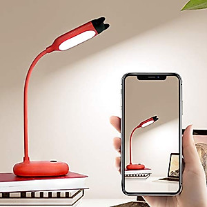 Eye-Caring Charging Plug-in Desk Lamp LED Eye Protection USB Button Dimming Can Adjust The Table Lamp In All Directions for Study and Work Office lamp (Color : Red)