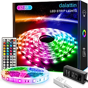 dalattin Led Strip Lights 65.6ft RGB 5050 Color Changing Led Lights for Bedroom Music Sync Smart App and Remote Control for Home Dorm Room Party Decoration