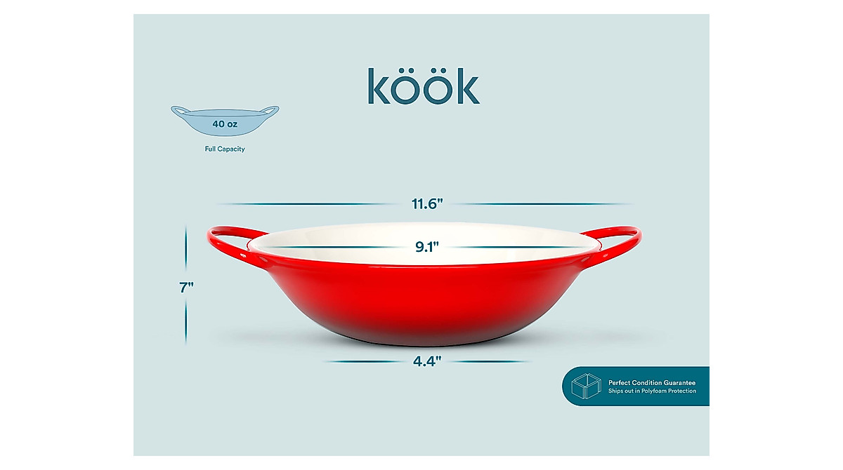 KooK Ceramic Stir Fry Bowls - Versatile & Stylish