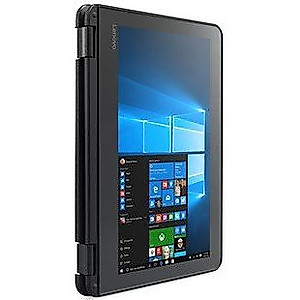 Black Flip design Lenovo 11.6-inch Touchscreen 2-in-1 Business Laptop, Intel Celeron N3060, 4GB Memory, 32GB eMMC, Webcam, Wifi, Bluetooth, Windows 10 Professional (PC) (Renewed)