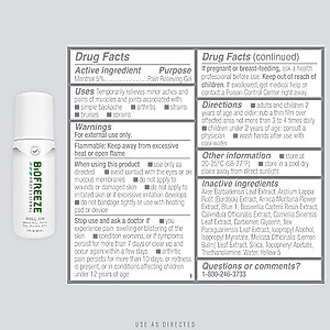Biofreeze Professional Roll-On Gel 3 FL OZ, Green Topical For Muscles And Joints From Arthritis, Backache, Strains, Bruises, & Sprains (Package May Vary)