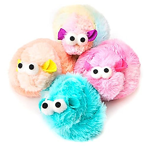 CHIWAVA 4 Packs 15 Inch Long Soft Plush Cat Toys Mice with Bell Rustle Sound Small Mouse Activity Interactive Toy