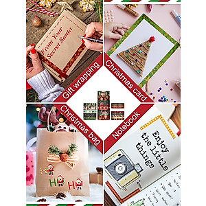 21 Rolls Christmas Gold Foil Washi Tape - Holiday Decor With Snowflake, Deer, Tree Designs - Self-Adhesive Tape for DIY Crafts, Wrapping, Party Favors