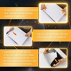 SIKEMAY PS5 Cover Plates for Playstation 5 Console Disc Edition, PS5 Accessories Face plates Side Shell with Cooling Fan Vents, Hard Shockproof Protective Custom Dust Skin Covers Case (Plating Silver)