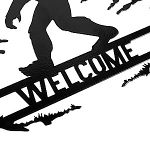CINPIUK Bigfoot Wall Art Decor, Welcome Sasquatch Metal Sign Indoor Outdoor Farmhouse Christmas Wall Hanging Ornament Home Garden Yard Garage Decor Housewarming Gift, 14 Inch