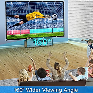 Projector Screen,JWSIT 120 inch Outdoor Projector Screen,16:9 HD Foldable Anti-Crease Outdoor Movie Screen, Portable Projector Screen with Carrying Bag for Home Theater Backyard