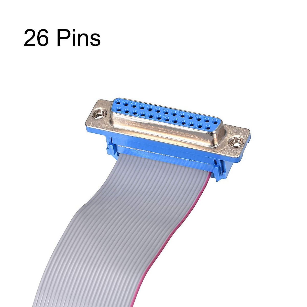 uxcell IDC Wire Flat Ribbon Cable DB25 Female to FC-26 Female Connector 2.54mm Pitch 20cm Length, 2pcs