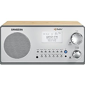 Sangean HDR-18 HD Radio/FM-Stereo/AM Wooden Cabinet Table Top Radio silver