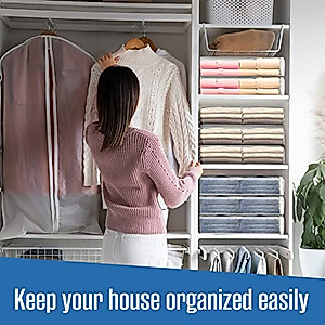 Houseables Plastic Storage Bags, Zipper Case, Clear, 18" x 15", 5 Pack, Vinyl, Moth Proof, for Blanket, Linen, Sweater, Bed Sheet, Quilt, Clothes, Pillow, Comforter, Foldable