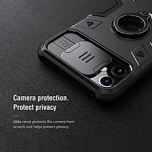 Mangix iPhone 11 Case, CamShield Armor Case with Slide Camera Cover, PC & TPU Impact-Resistant Bumpers Protective Case with Ring Kickstand for iPhone 11 6.1 inch (Green)