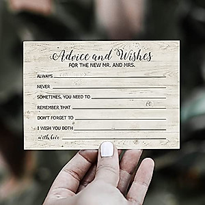 Advice and Wishes Cards for the New Mr and Mrs, Bride & Groom, Newlyweds, Wedding Advice Cards Perfect for Bridal Shower or Wedding, Wedding Guest Book Alternative, Pack of 50 4x6 Inch