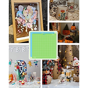 Colemoly 12x12 Cutting Mat 9 Pack Variety for Cricut Maker 3/Maker/Explore 3/Air 2/Air/One 2 Pack Mats Scrapers Sticky Cricket Cut Card Non-Slip Replacement Accessories Standard Light Strong Frabic