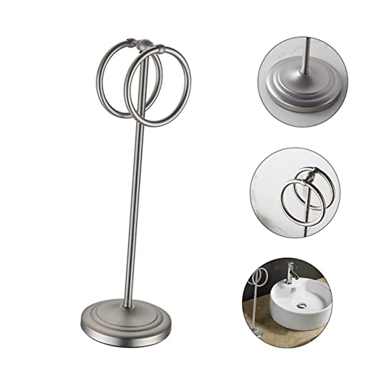Cabilock 1pc Rings Silver Store Hand Rack Stand Bathroom Fingertip Movable Color Ring Holder Towel Floor-Standing Countertops Kitchen Desktop Accessory Decorative Towels Organizer Vanity