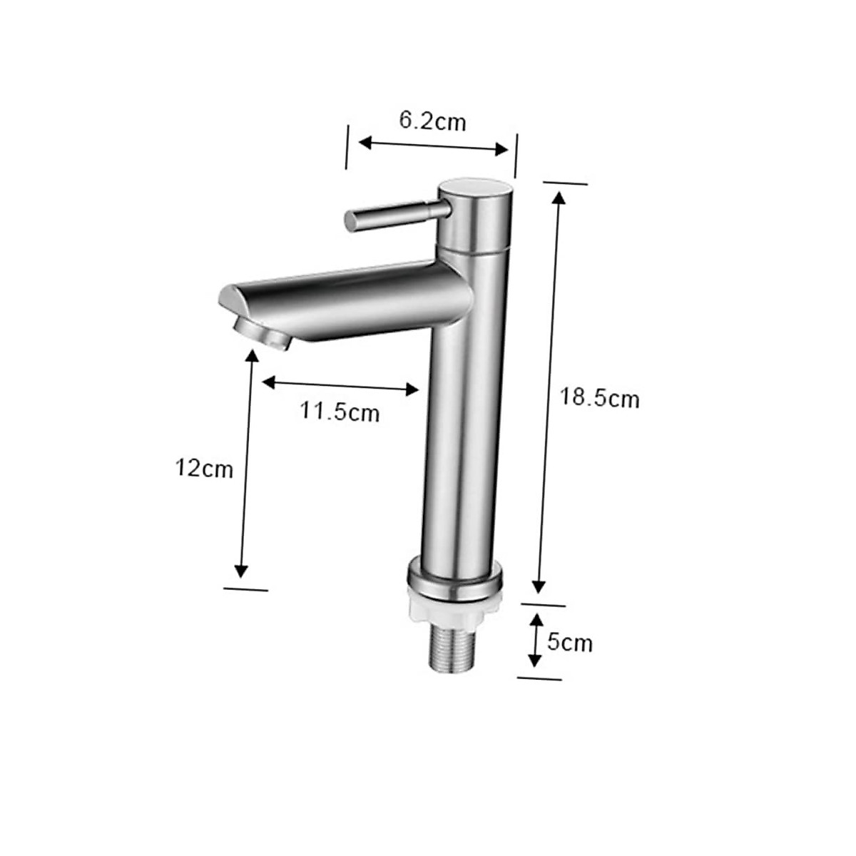 Housoutil 4pcs Stainless Steel Water Tap Kitchen Water Faucet Wall Mounted Bathroom Faucet Vessel Faucet Outdoor Water Faucet Kitchen Taps Bathtub Faucet Laundry Faucet Waterfall