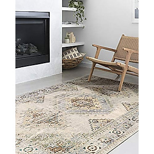 Loloi II Isadora Collection ISA-01 Oatmeal/Silver, Transitional 2'-0" x 3'-0" Accent Rug