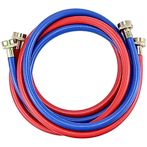 Washer Hoses 4FT,Rubber Washing Machine Hoses 3/4 Washer Machine Hoses 2 packs,Burst Proof Water Supply Lines ​for Hot and Cold Water Washer Hoses,Universal for All Standard Wash Machines-by MIFLUS