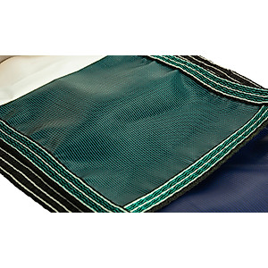 GLI Secur-A-Pool 16 FT X 32 FT Rectangular Mesh Safety Cover System with 3 FT X 8 FT Center End Step, Green