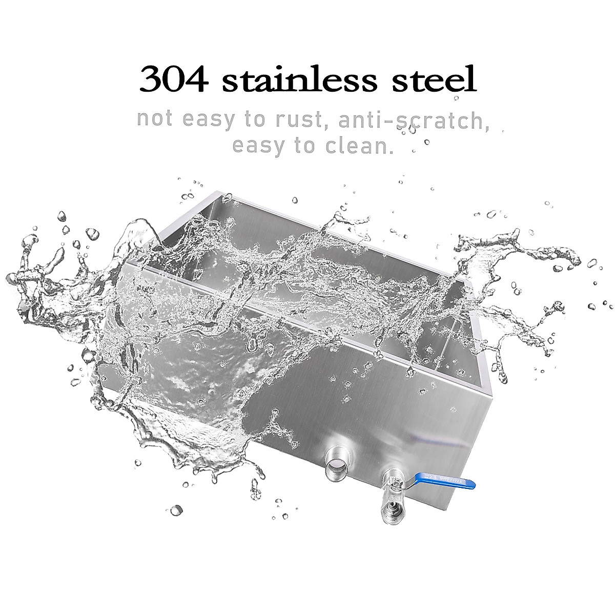 Marada Maple Syrup Evaporator Pan 304 Stainless Steel with One Valve Two Interfaces Kitchen Implements, Maple Syrup Boiling Pan Condensate Pan (24" L x 24" W x 10" H)