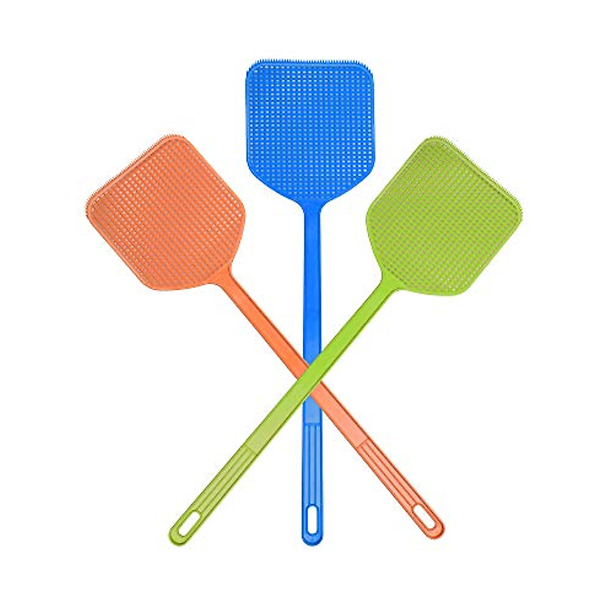 FRASTO Rubber Fly Swatter - Heavy Duty Fly Swatter Plastic - Fly Swatter Heavy Duty - Fly Swatter Long Handle Fly Swatter Pack of 3 - Fly Swatters Bulk