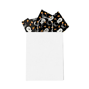 Halloween Ghosts Printed Tissue Paper - Tissue Paper for Gift Bags - Gift Bag Wrapping Paper - Gift Wrapping Paper - Holiday Tissue Paper - Fall Tissue Paper | 24 Sheets 20" x 30"