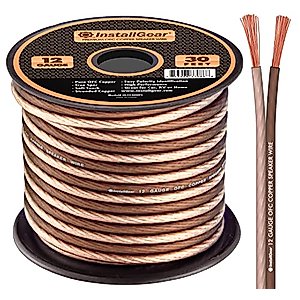 InstallGear 12 Gauge Speaker Wire (30ft) - Brown 12 AWG Speaker Wire Speaker Cable 99.9% | Oxygen-Free Copper - True Spec and Soft Touch Cable | Speaker Wire 12 Gauge for Outdoor Speaker Wire