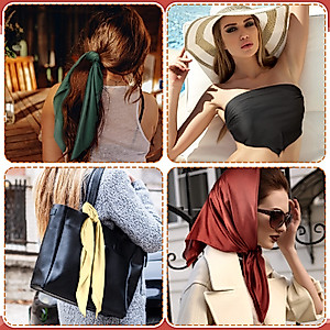 5 Pcs 27.6 Inch Bohemian Head Scarf Women Satin Hair Scarf Large Square Hair Bandana Pirate Accessories for Women(Fresh Colors,Simple Style)