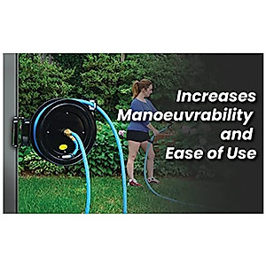 BLUBIRD HRS3812 20 ga. 8.5" x 6" Universal Hose Reel Swivel Mount for Floor, Wall, Ceiling, 140 Degree Rotation, Black Powder Coated, Steel, 4 Slotted Holes